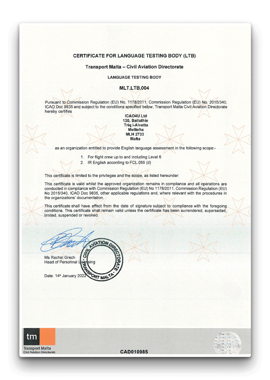 ICAO English Language Proficiency Test